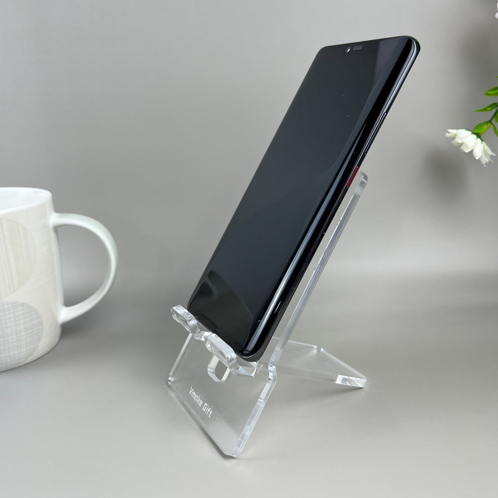 phone holders stand 4mm clear acrylic personalized engrave – Vmake Gift